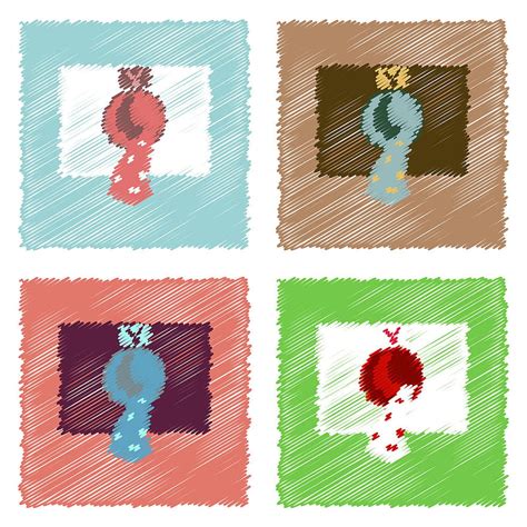 평면 음영 스타일 아이콘 핵 벡터 컬렉션 Eps Ai Uidownload