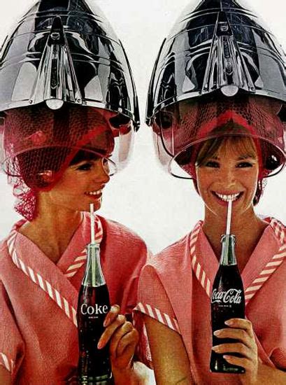 Coca Cola Twins Hairdryer 1965 Mad Men Art Vintage Ad Art Collection