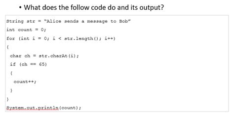 Solved What Does The Follow Code Do And Its Output String