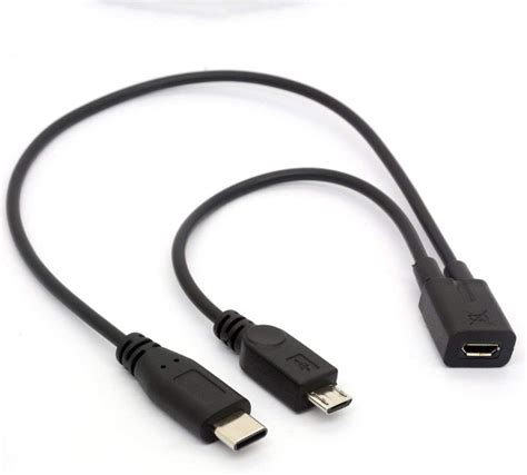 Splitter Adapter Micro Usb Female To Usbc Male Type C Male Cable Extension Pacific Custom