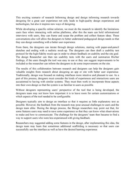 Assignment 4 This Exciting Scenario Of Research Informing Design And