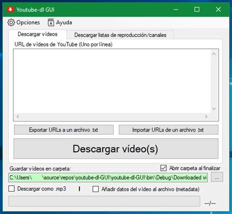 Github Pokes Youtube Dl Gui Download Videos From Youtube Based On Youtube Dl Script