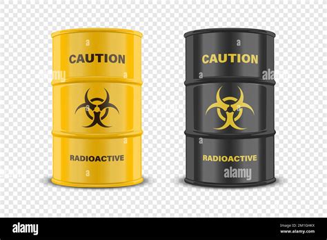 Vector 3d Realistic Yellow Barrel Hazard Liquid Caution Radioactive