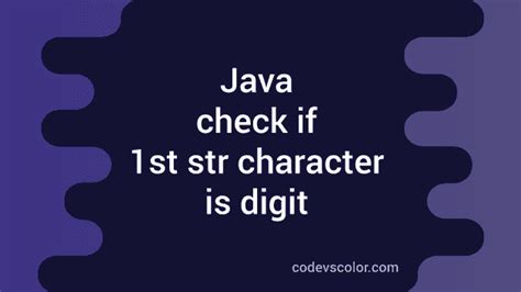 Java Program To Check If The First Character Of A String Is Number