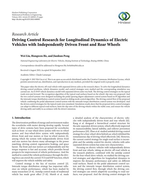 Pdf Driving Control Research For Longitudinal Dynamics Of Electric