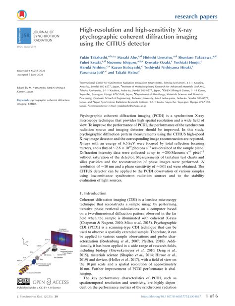 Pdf High Resolution And High Sensitivity X Ray Ptychographic Coherent