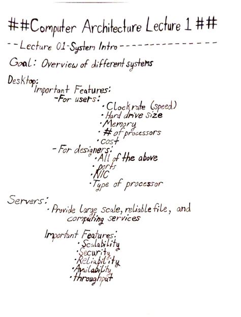 Computer Architecture Lecture 1 Studocu