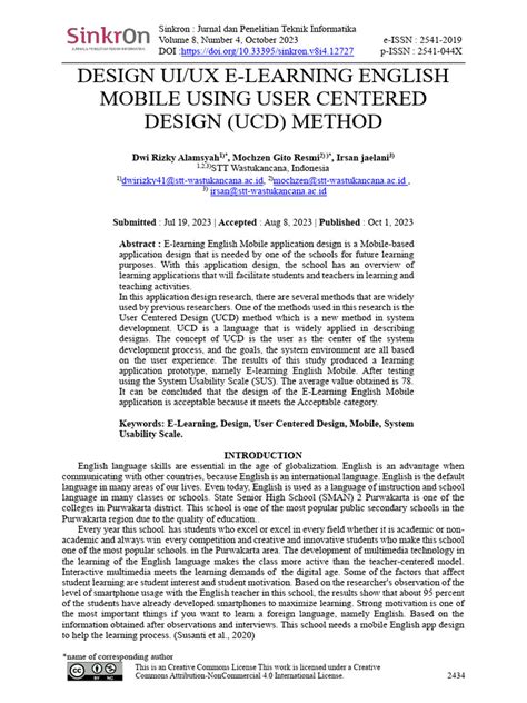 Design Uiux E Learning English Mobile Using User C Pdf Usability