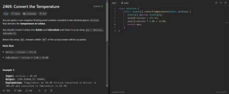 Day 126 Of Leetcode Challenge Convert Temperature Ankit Posted On The Topic Linkedin