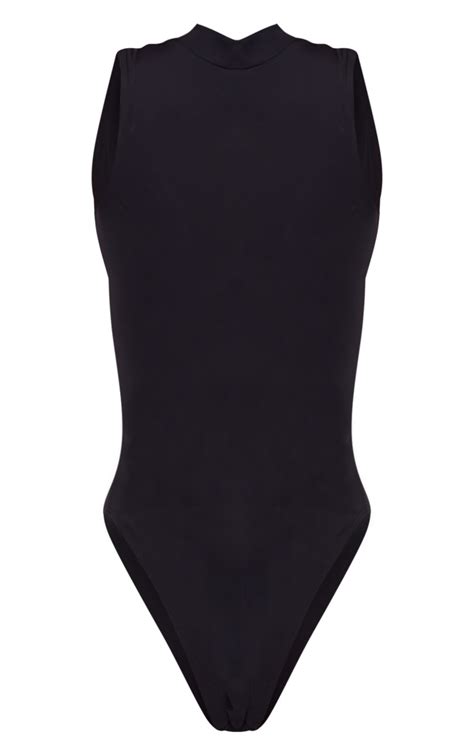 Black High Neck Scuba Swimsuit Swimwear Prettylittlething Ca