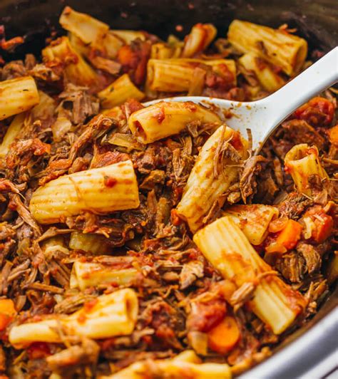 Slow Cooker Beef Ragu Rigatoni Savory Tooth