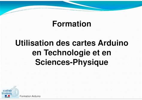 Pdf Formation Utilisation Des Cartes Arduino En Technologie Et