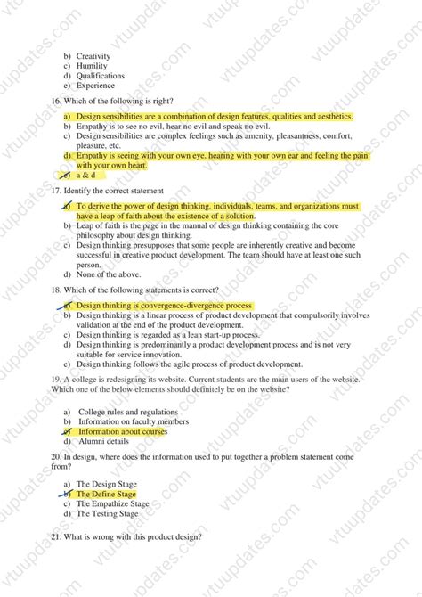Vtu 1st Year Idt Solved Model Question Paper Set 1 With Answer 2022