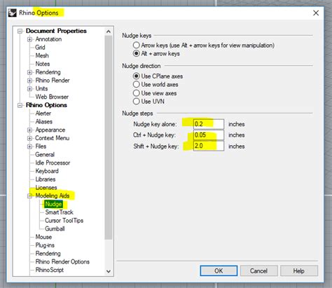Arrow Keys Increment Change Rhino For Windows Mcneel Forum