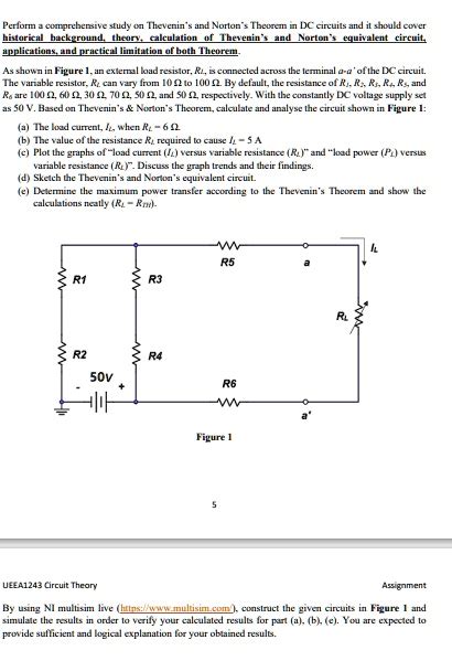 Perform A Comprehensive Study On Thevenin S And Norton S Theorem In DC Circuits And It Should