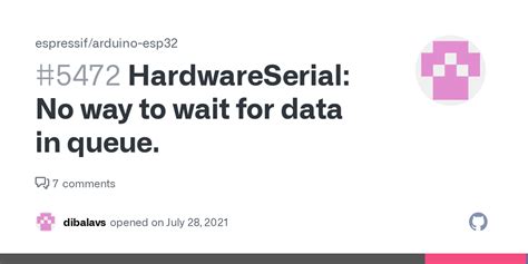 Hardwareserial No Way To Wait For Data In Queue · Issue 5472 · Espressifarduino Esp32 · Github