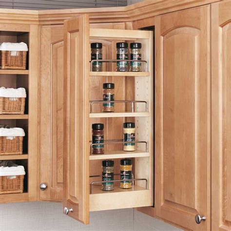Rev A Shelf 448 BBSCWC 9C Base Wall Cabinet Fillers And Organizers Wall Organizer With Soft