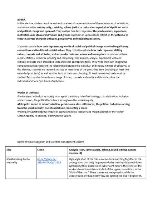 Metropolis Analysis Pdf Weimar Republic Capitalism