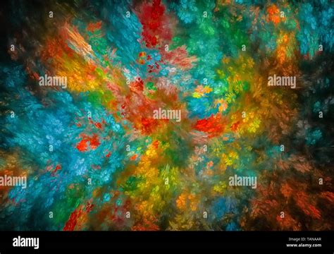 Abstract Artificial Computer Generated Iterative Flame Fractal Image