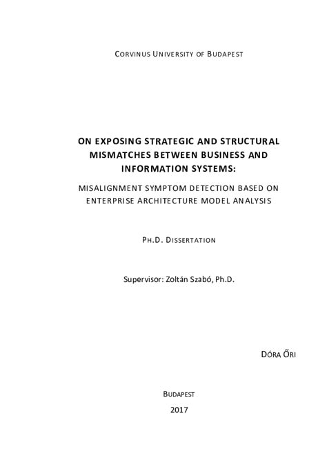 Pdf On Exposing Strategic And Structural Mismatches Between Business