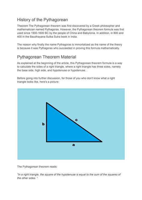 Solution Pythagorean Theorem Formulas And Example Problems Studypool