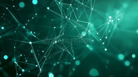 Data Visualization Concept Of Network Connectivity Abstract Green Background With Dots And