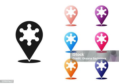 흰색 배경에 격리 된 검은 색 헥사그램 보안관 아이콘 경찰 배지 아이콘 다채로운 아이콘을 설정합니다 벡터 검은색에 대한 스톡 벡터 아트 및 기타 이미지 Istock