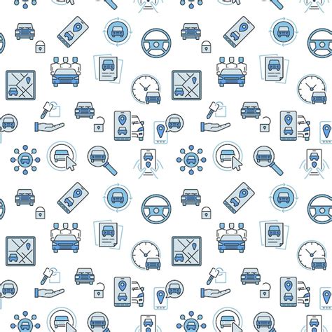 Premium Vector Carsharing Vector Carpooling Blue Creative Seamless Pattern