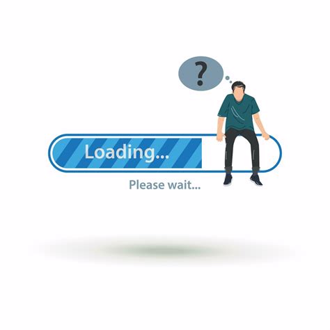 Man Sitting On Loading Bar Waiting Loading File Process Concept Vector Illustration 23800173