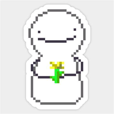 Dream Blob Dsmp Holding Yellow Flower Dream Sticker Teepublic
