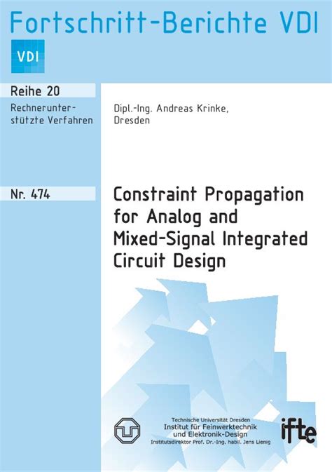 Constraint Propagation For Analog And Mixed Signal Integrated Circuit Design Vdi Nachrichten