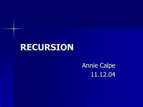 Ppt Recursion Powerpoint Presentation Free Download Id498478