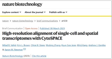 Nbt 使用cytospace对单细胞和空间转录组进行高分辨率比对 知乎