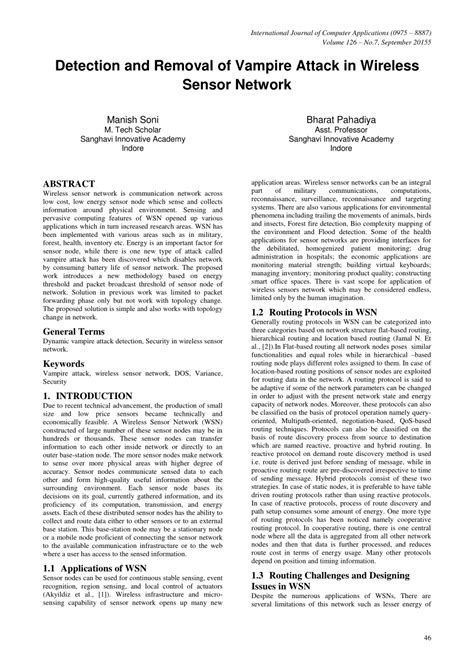 Pdf Detection And Removal Of Vampire Attack In Wireless Sensor Network