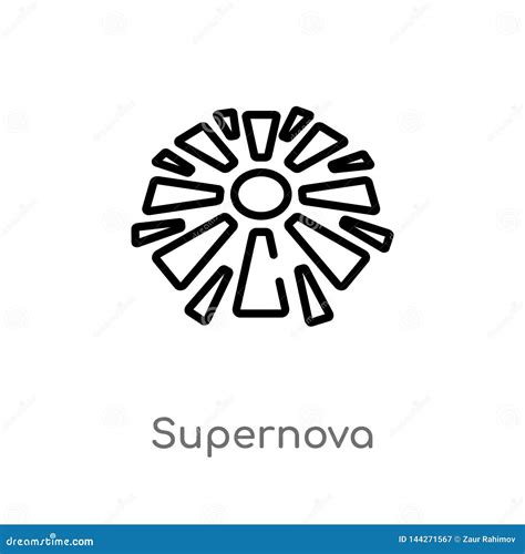 Outline Supernova Vector Icon Isolated Black Simple Line Element Illustration From Astronomy