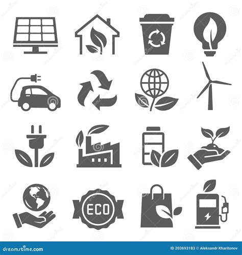 Eco Friendly Save Earth Recycling Bold Black Silhouette Icons Set