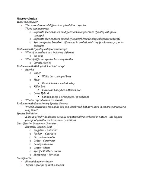 Macroevolution Biology Notes Macroevolution What Is A Species There Are Dozens Od