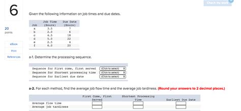 Solved Check My Work Given The Following Information On Job
