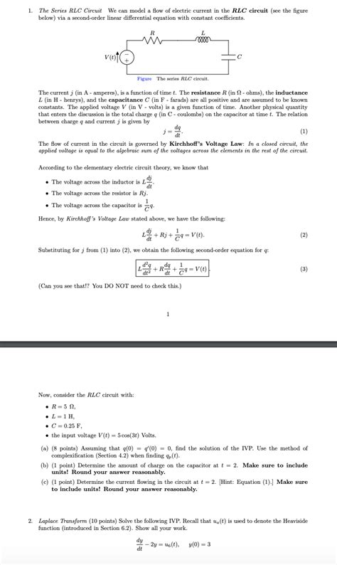 Solved The Series RLC Circuit We Can Model A Flow Of Chegg Com