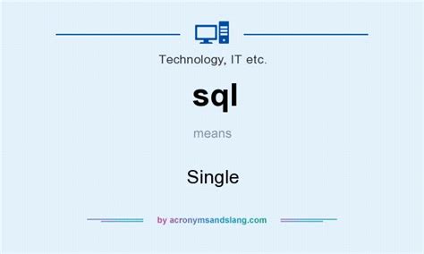 Sql Single In Technology It Etc By