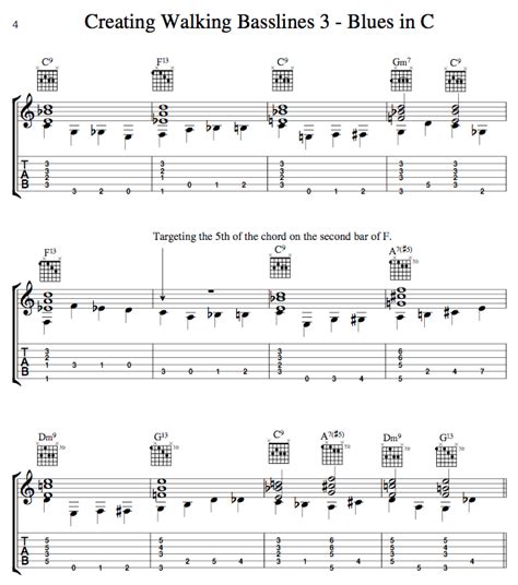 Walking Bass Lines 3 Jazz Blues In C Truefire Blog Guitar Lessons