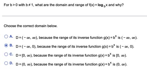 Solved For B 0 With B 1 What Are The Domain And Range Of Chegg Com