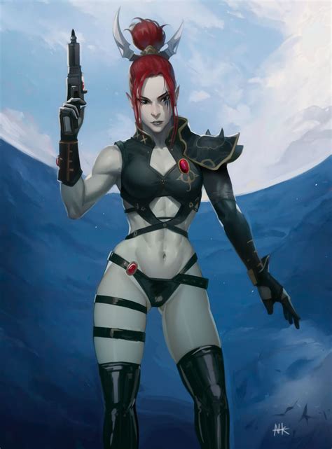 Rule 34 1girls Bare Midriff Dark Eldar Drukhari Female Female Only