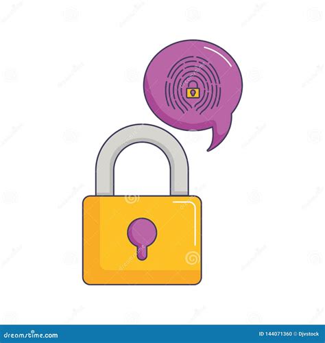 Cyber Security Fingerprint Access Stock Illustration Illustration Of Lock Internet 144071360