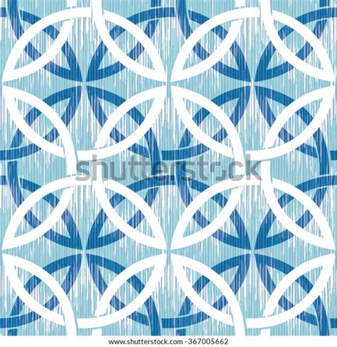 Interlocking Circles Pattern Seamless Vector Background Stock Vector