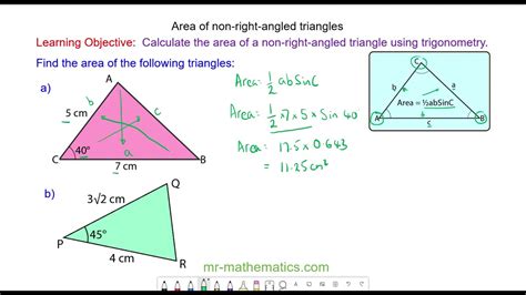Gcse Maths How To Find The Area Of Triangle Using 47 Off