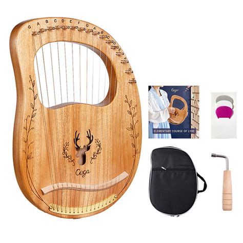 16 String Lyal Harp Portable Mahogany Lyre Harp Be Vicedeal