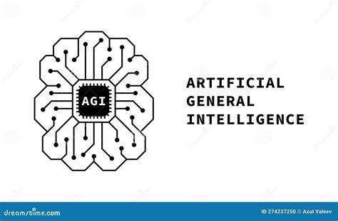 Logo Lineare Di Intelligenza Generale Artificiale Icona Agi Di Stile