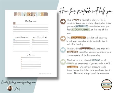 Simple Prioritized Task List For Busy Moms Printable Daily To Do List Simple Prioritized Task List For Busy Moms Printable Daily To Do List