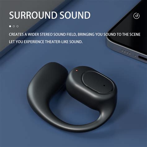 Single Ear Business Bluetooth Headset New Over Ear Style Bone Conduction Worn On The Left Ear